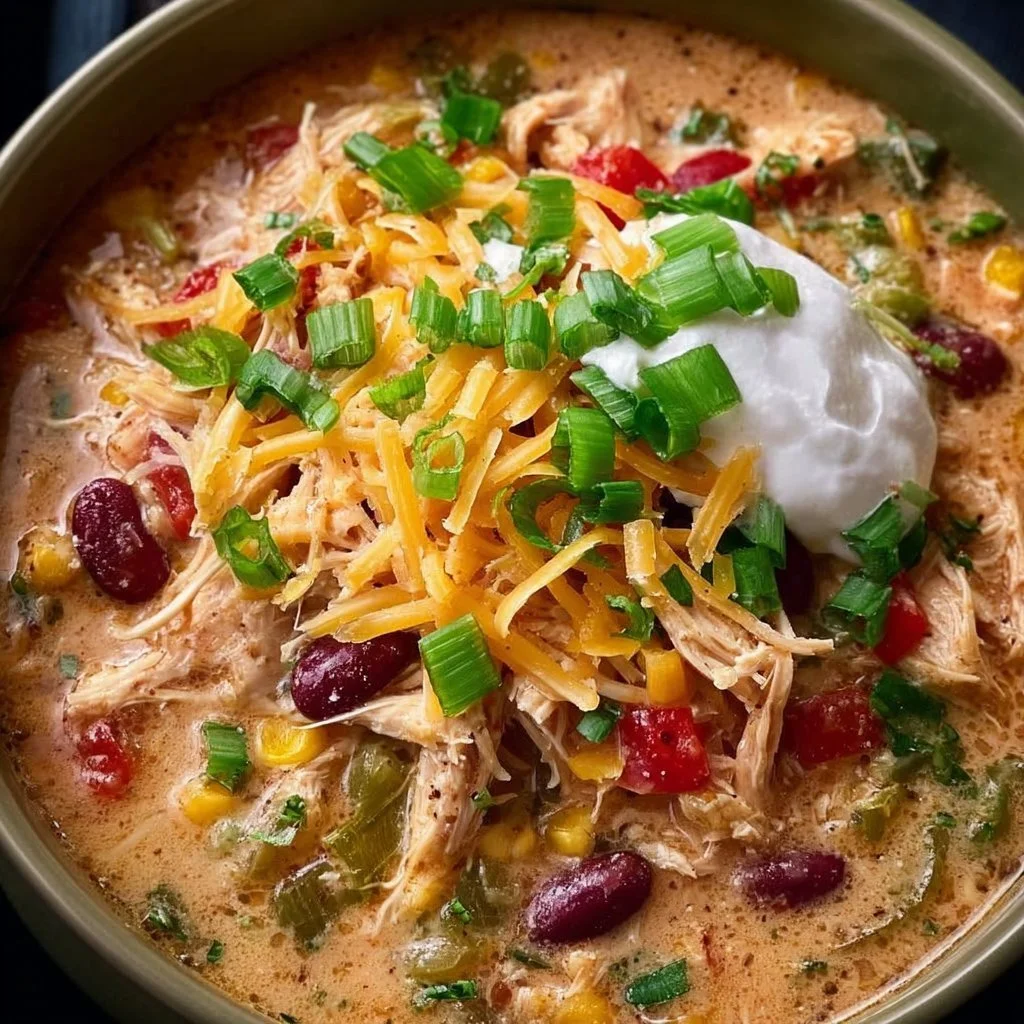 Crockpot Cream Cheese Chicken Chili